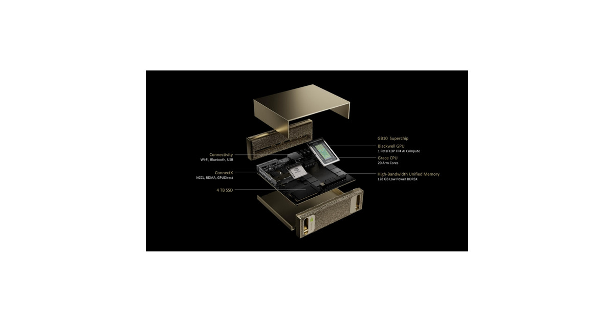 NVIDIA DGX Spark Founders Edition pc-systeem Goud | NVIDIA Grace ...