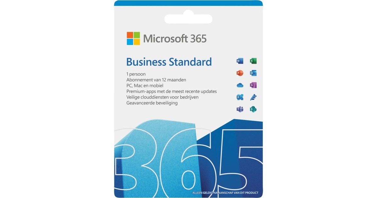 Microsoft Office 365 Business Standard software Nederlands, 1 jaar