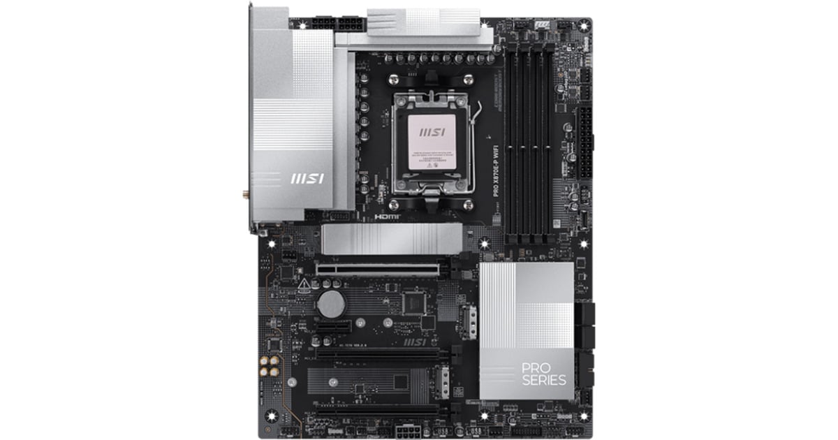 MSI PRO X870E-P WIFI socket AM5 moederbord Zwart, RAID, 5Gb-LAN, Wi-Fi ...