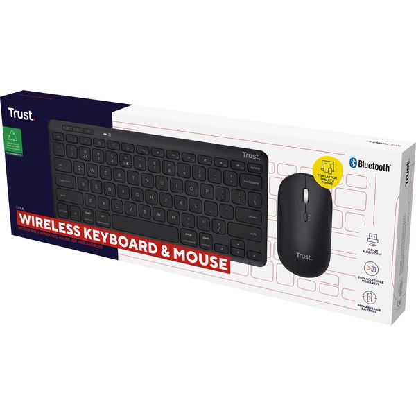 Trust Lyra Multi-Device Wireless Keyboard & Mouse, desktopset Zwart, US ...