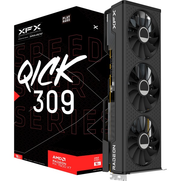 XFX Radeon RX 7600 XT SPEEDSTER QICK309 BLACK Gaming grafische kaart ...