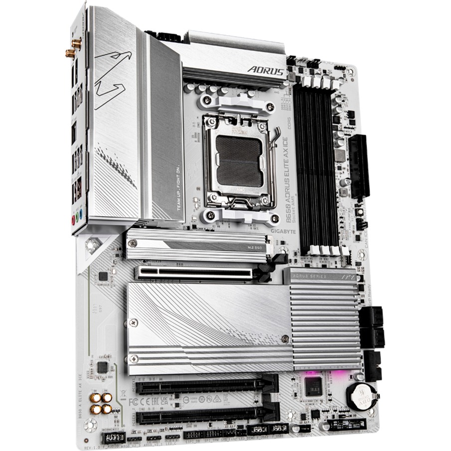 GIGABYTE B650 AORUS ELITE AX ICE socket AM5 moederbord Wit, RAID, 2.5 ...